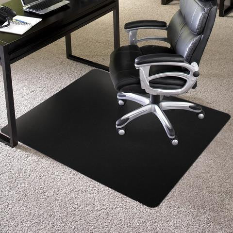 Economy Custom: 48 x 60 Computer Table Left .130" Black Vinyl Chairmat ...
